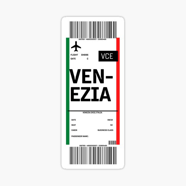 "Boarding pass for Venice" Sticker for Sale by ghjura | Redbubble