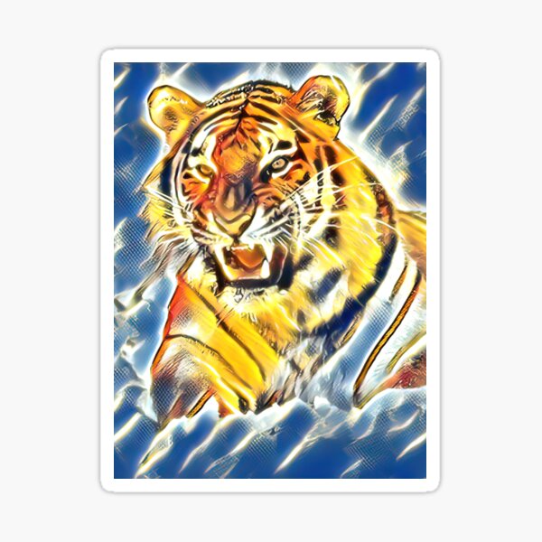 "Lightning bolt tiger" Sticker by MSDreamArt | Redbubble