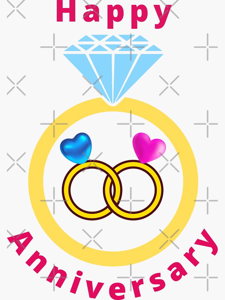 "Happy Anniversary" Sticker for Sale by MiistyDesignz | Redbubble