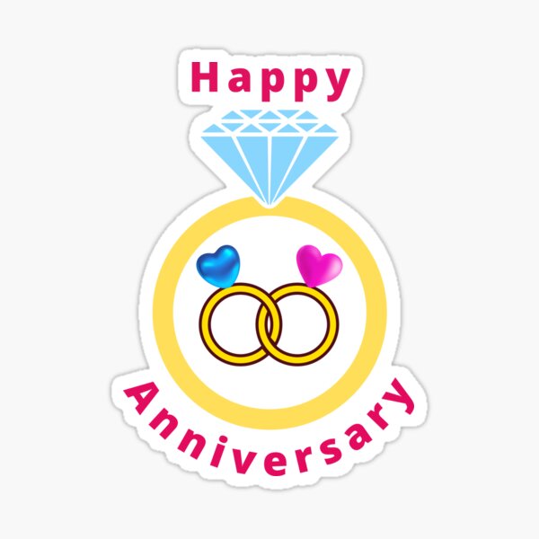 "Happy Anniversary" Sticker for Sale by MiistyDesignz | Redbubble