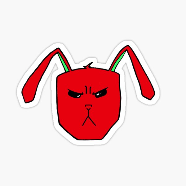 "Angry Bunny - Red" Sticker by MDHatch | Redbubble