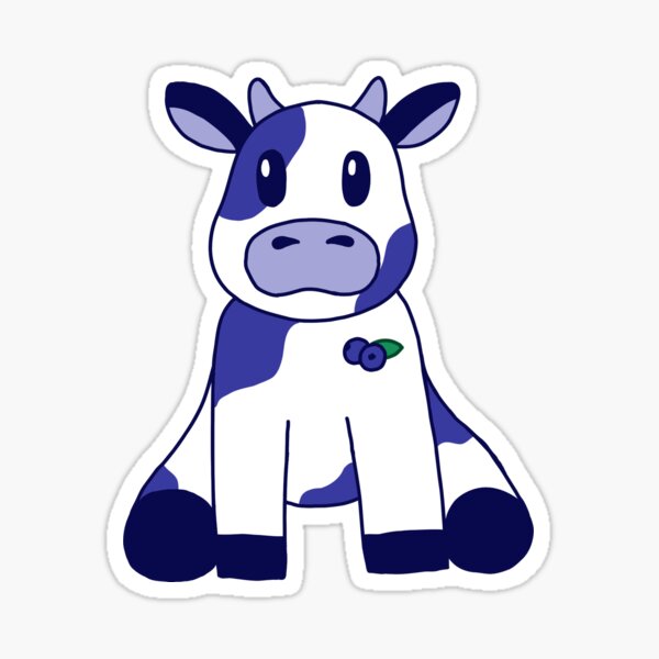 "Morriesque Blueberry Cow" Sticker by Greek-Algea | Redbubble