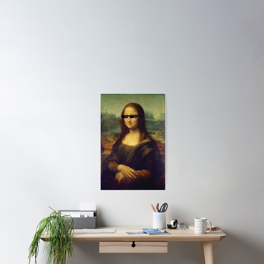 "Mona Lisa Gangster Glasses, Leonardo da Vinci" Poster for Sale by ...