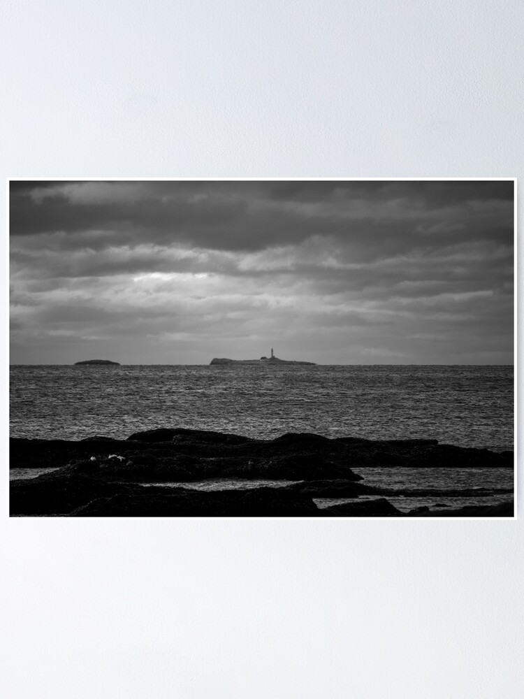 "Black and White Distant Lighthouse" Poster by jmarcinuk-photo | Redbubble