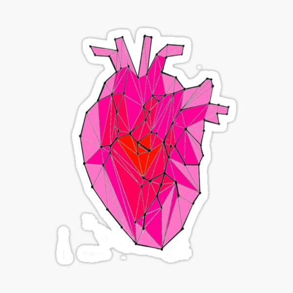 "Color geometric anatomical heart 1" Sticker by MadnessUnicorn | Redbubble