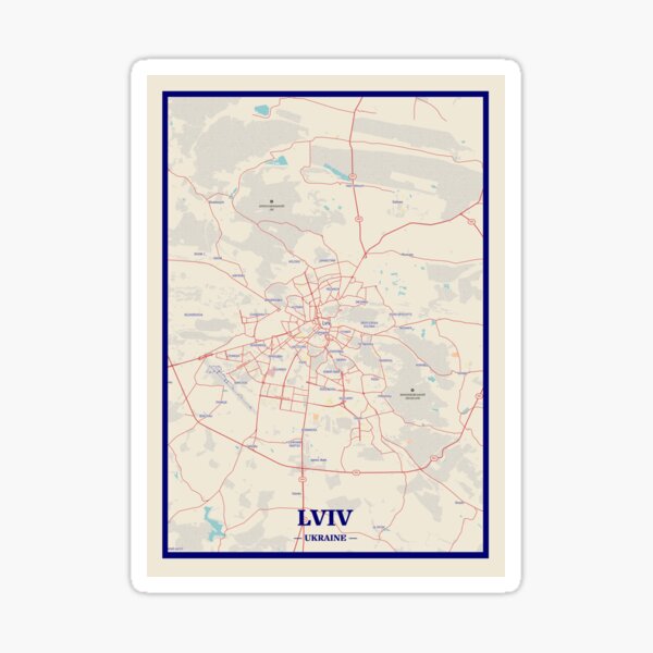 "Lviv City Map" Sticker by randomorder | Redbubble