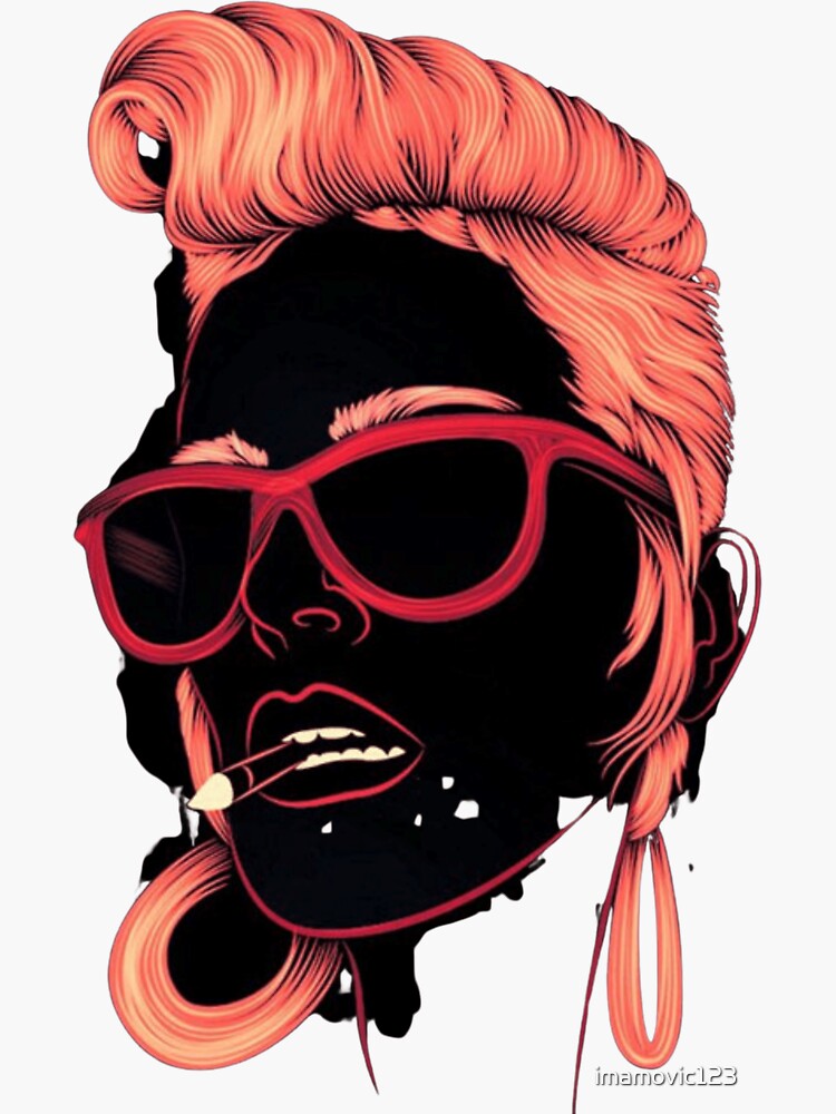 " Music Face wall art " Sticker for Sale by imamovic123 | Redbubble