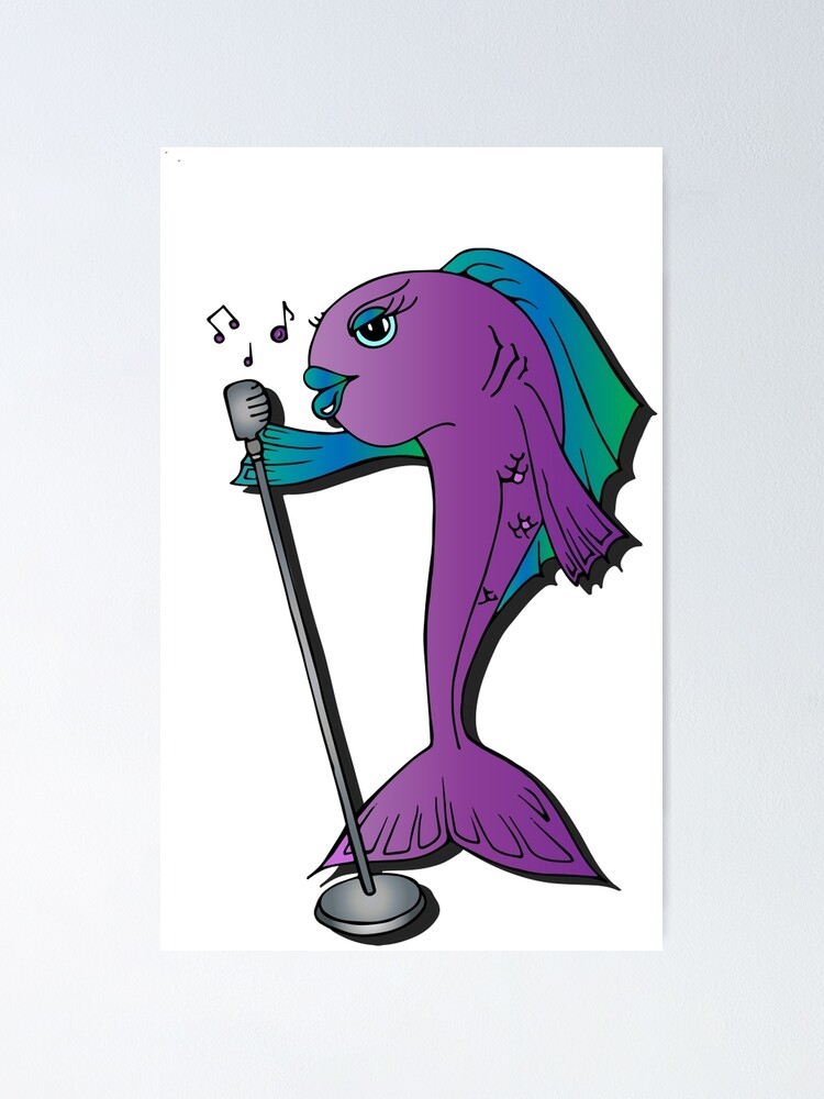 "Singing Fish - Purple" Poster for Sale by CharlieLondon | Redbubble