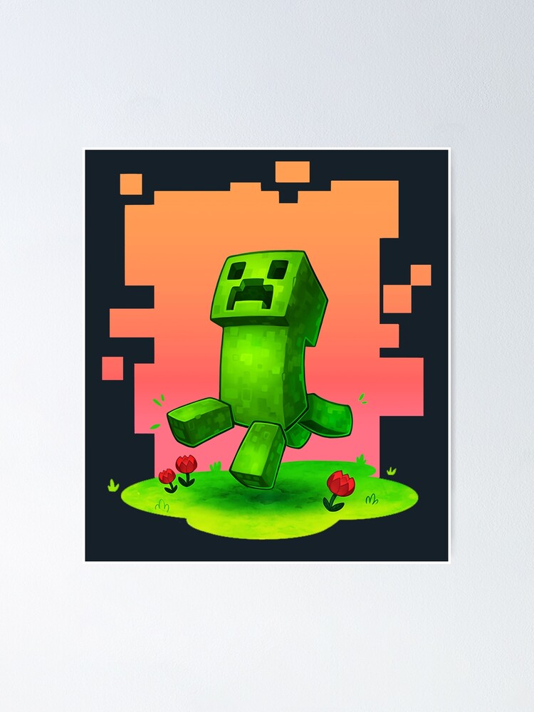 Minecraft Creeper Art Poster For Sale By Ddkart Redbubble