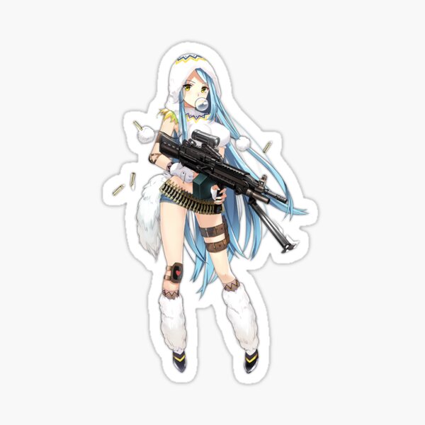 "Anime Girl With Gun" Sticker by NINUCI | Redbubble
