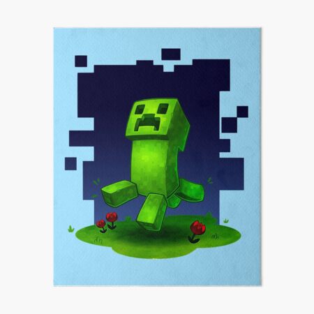 "Minecraft Creeper Night" Art Board Print by ddkart | Redbubble