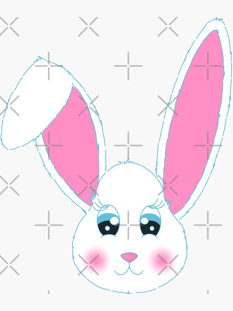"Cute Blushing Bunny" Sticker by King-of-my-art | Redbubble