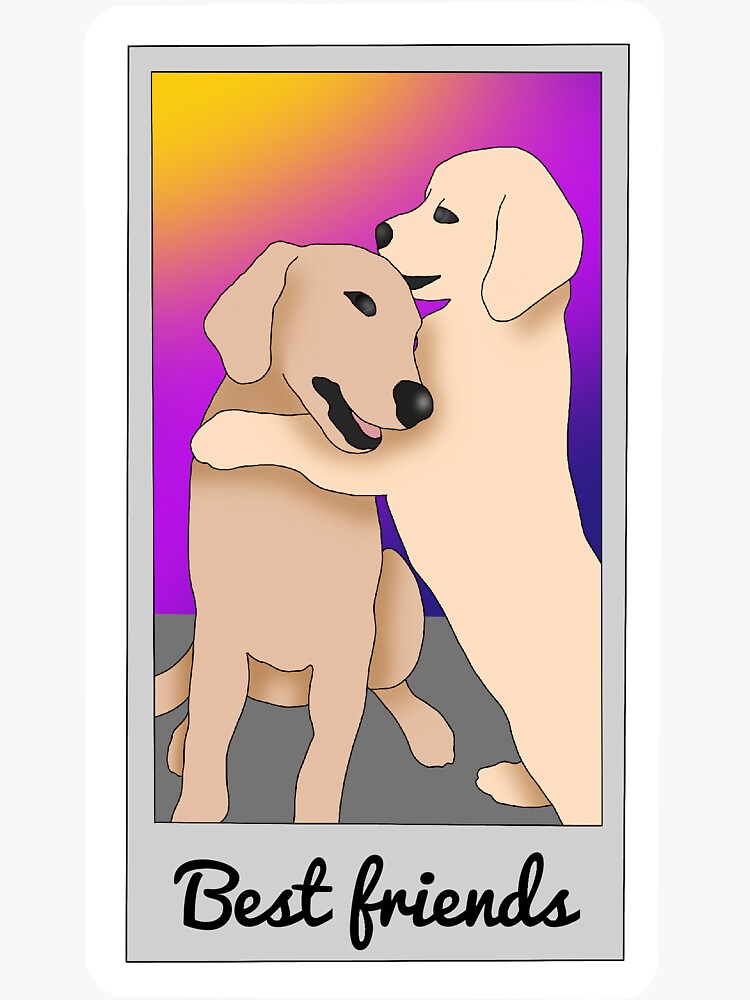 "Polaroid dogs hugging " Sticker by nataliamae1304 | Redbubble