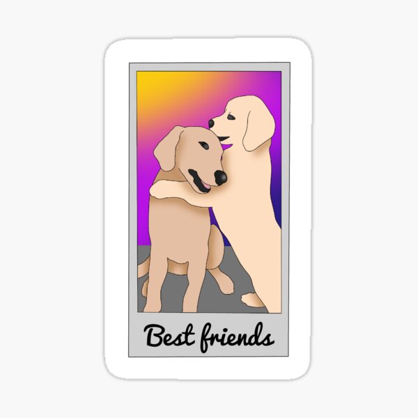 "Polaroid dogs hugging " Sticker by nataliamae1304 | Redbubble