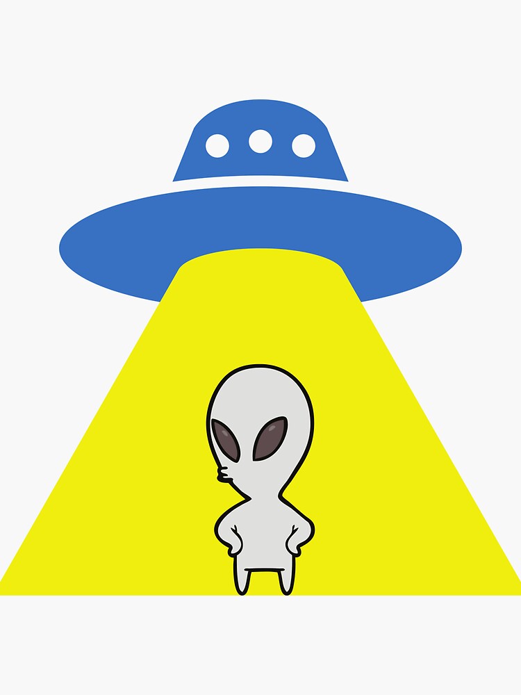 "Alien Space Ship Funny Alien" Sticker for Sale by AwesomeArt13 | Redbubble