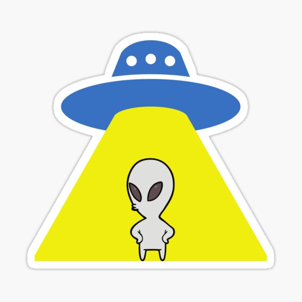 "Alien Space Ship Funny Alien" Sticker for Sale by AwesomeArt13 | Redbubble