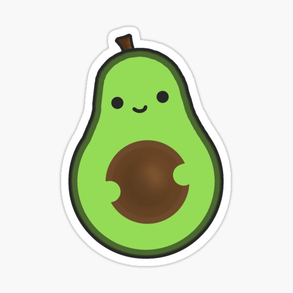 "Cute Avocado Kawaii Chibi Smiley" Sticker for Sale by Francesca ...