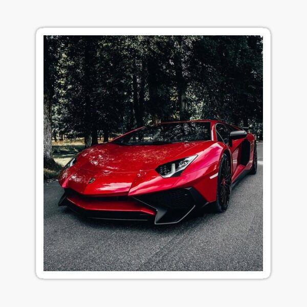 "RED Lamborghini Aventador" Sticker by anettahaynes | Redbubble