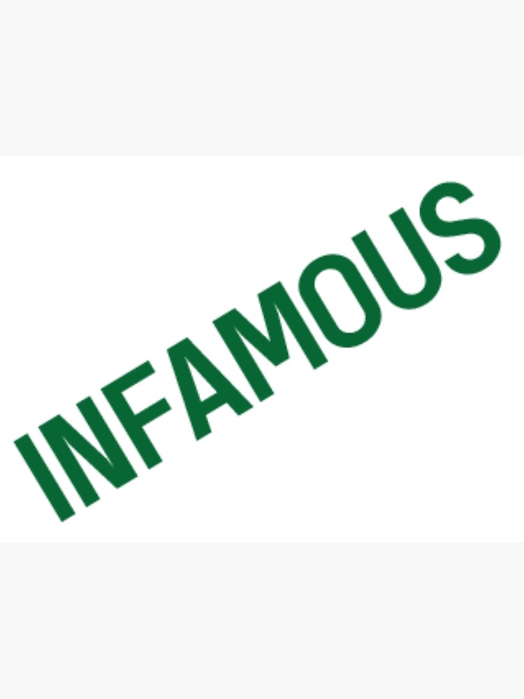 "INFAMOUS pine green slanted text" Poster for Sale by INFAMOUSCLOTHES ...