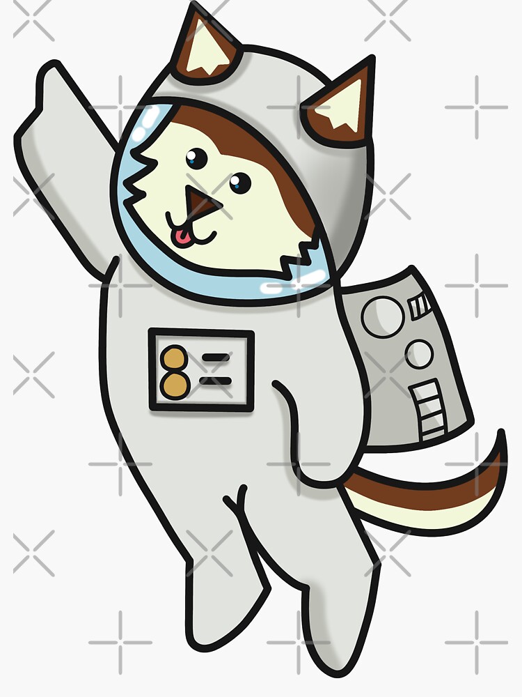 "Space brown husky" Sticker by galax-C | Redbubble