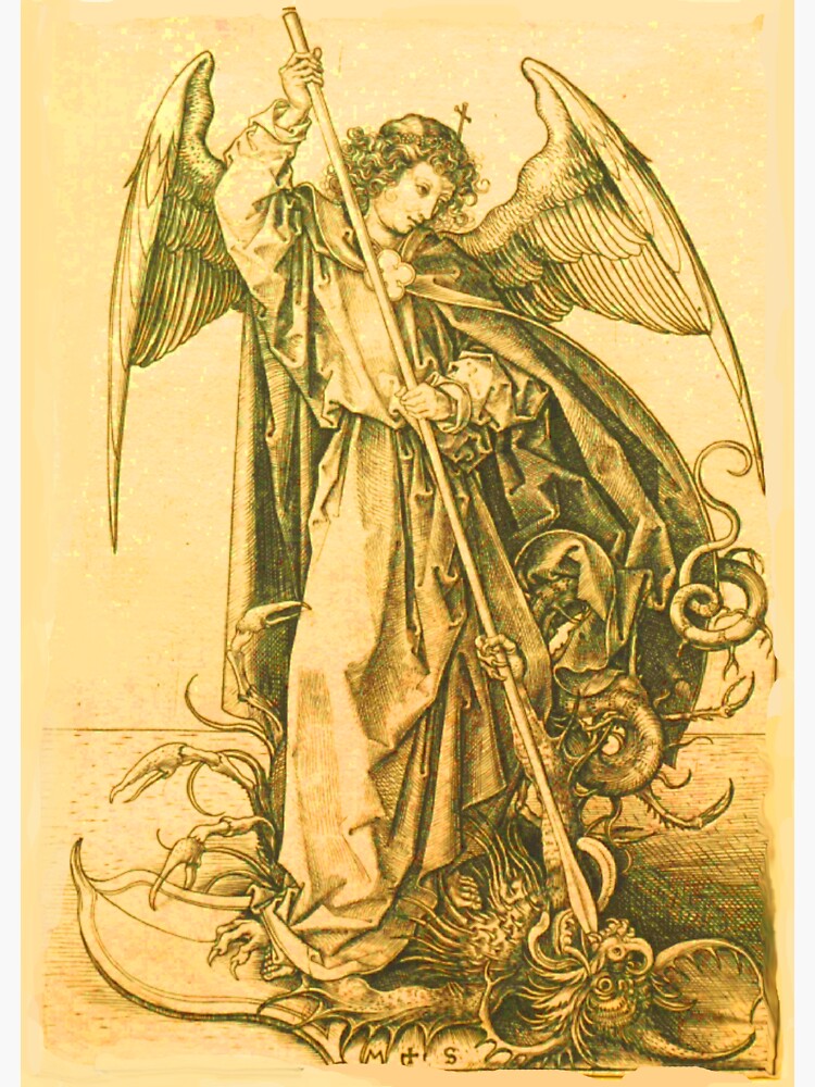 "St. Michael the Archangel Slaying Satan" Sticker by IceCreamMuseum ...