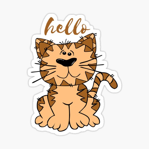 "Cat Say Hello" Sticker by soumayashop | Redbubble
