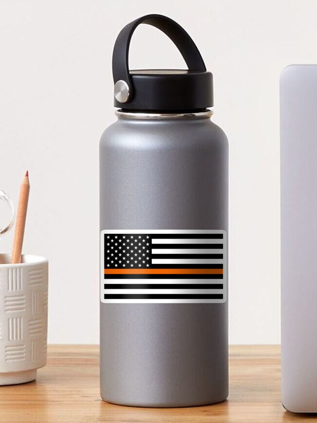 "U.S. Flag: Thin Orange Line" Sticker for Sale by Jared Davies | Redbubble