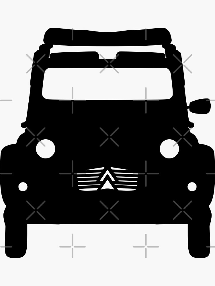 Sticker for Sale avec l'œuvre « Citroën 2CV silhouette noire » de l ...