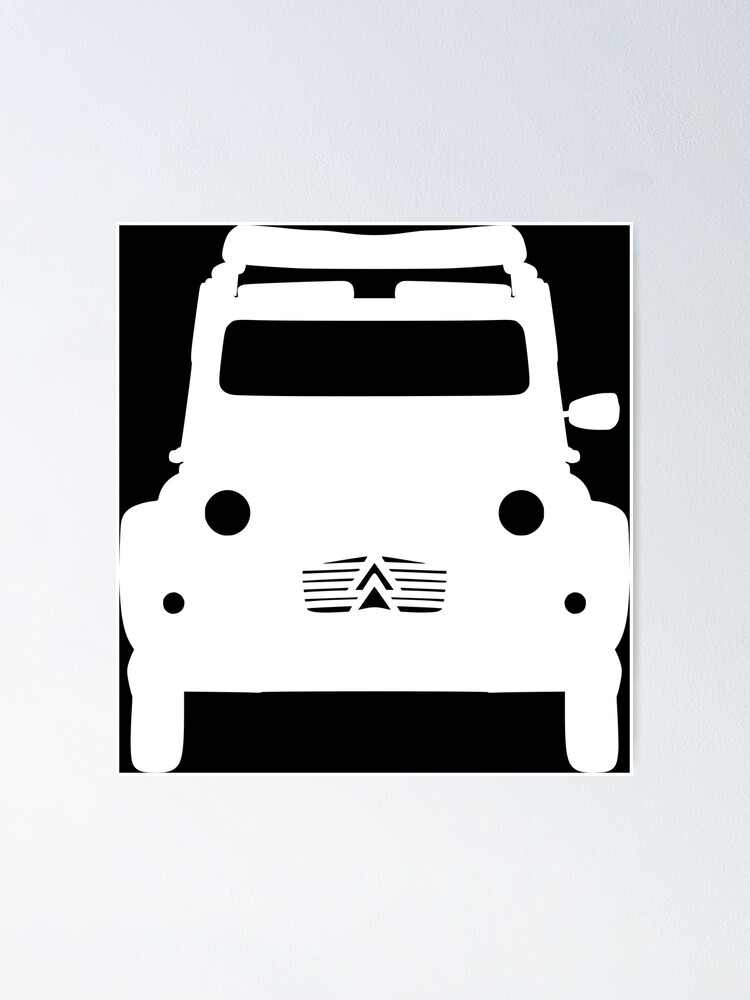 "Citroen 2CV white silhouette" Poster for Sale by EdimDesign | Redbubble