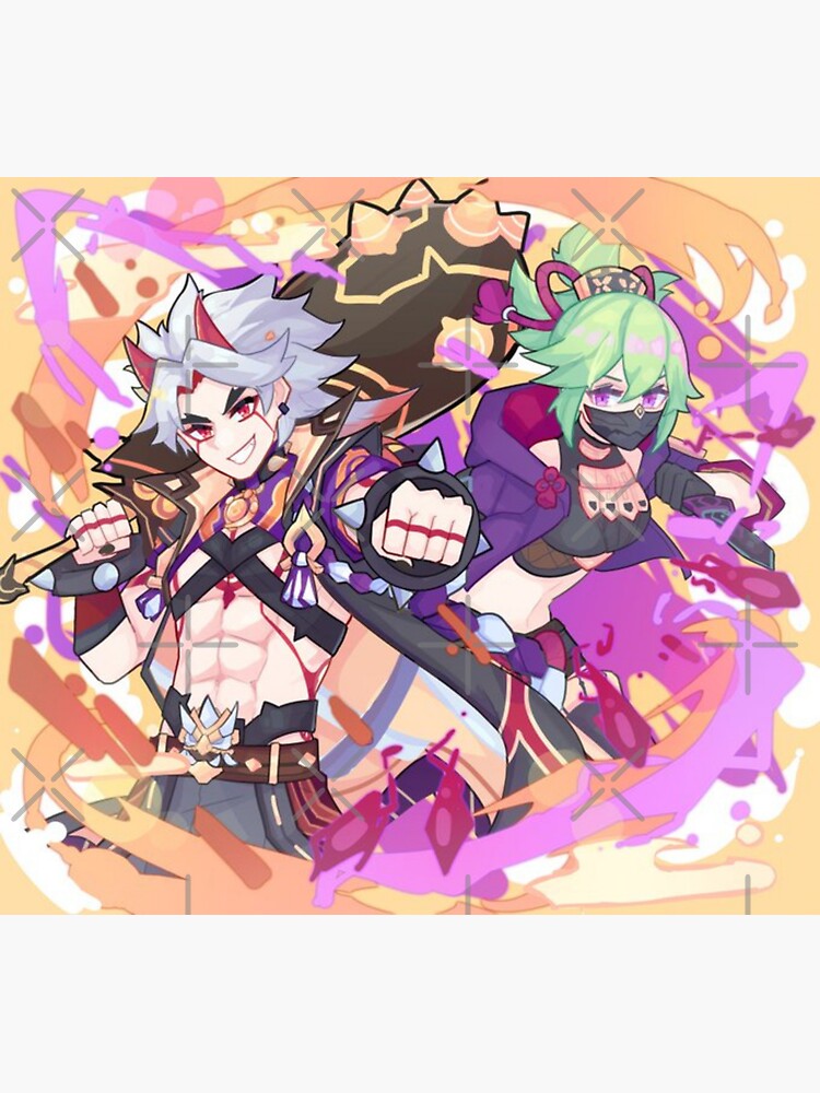 Kuki Shinobu Arataki Itto Sticker By Artwala74 Redbubble