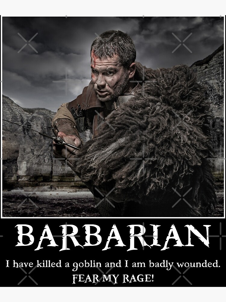 "Inspiring DND Barbarian Meme "Fear My Rage!" Role play RPG RP Roleplay ...