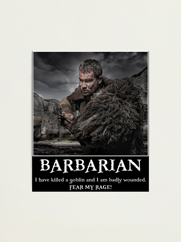 "Inspiring DND Barbarian Meme "Fear My Rage!" Role play RPG RP Roleplay ...