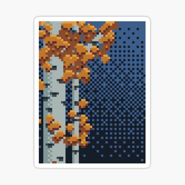 "Pixel Art Birch Tree" Sticker by BeanBunny | Redbubble