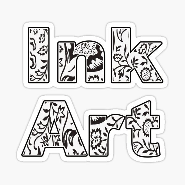 "Black and White Groovy Ink Art Design" Sticker for Sale by GnuArt ...