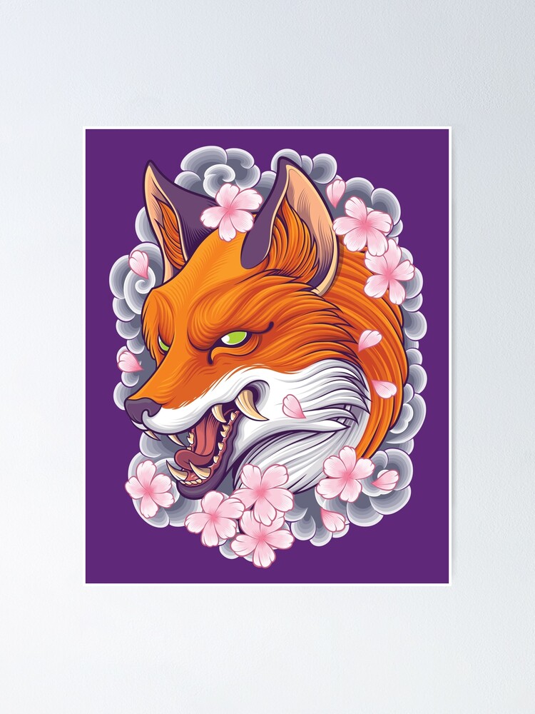 Fox Tattoo Poster For Sale By Itsspece Redbubble