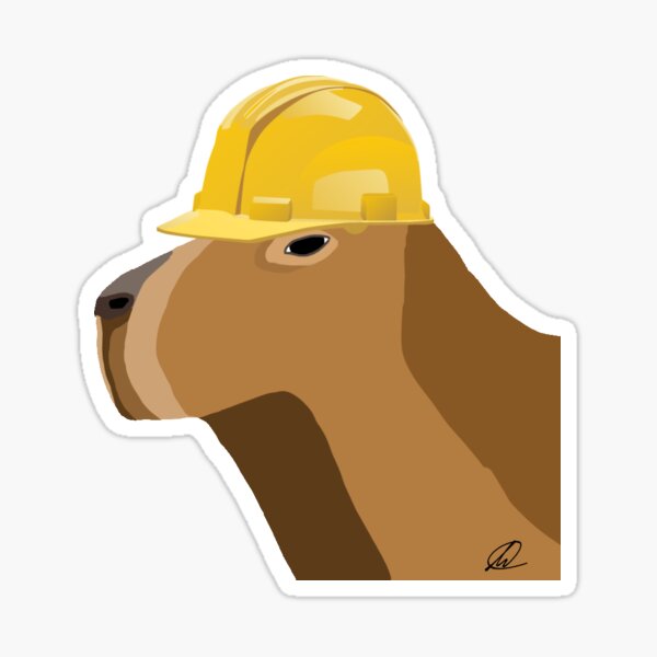"Hard Hat Capybara 1" Sticker for Sale by arnottky | Redbubble