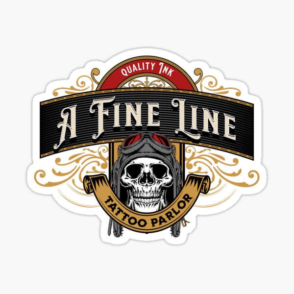 "A Fine Line Tattoo" Sticker by CattlettArt | Redbubble