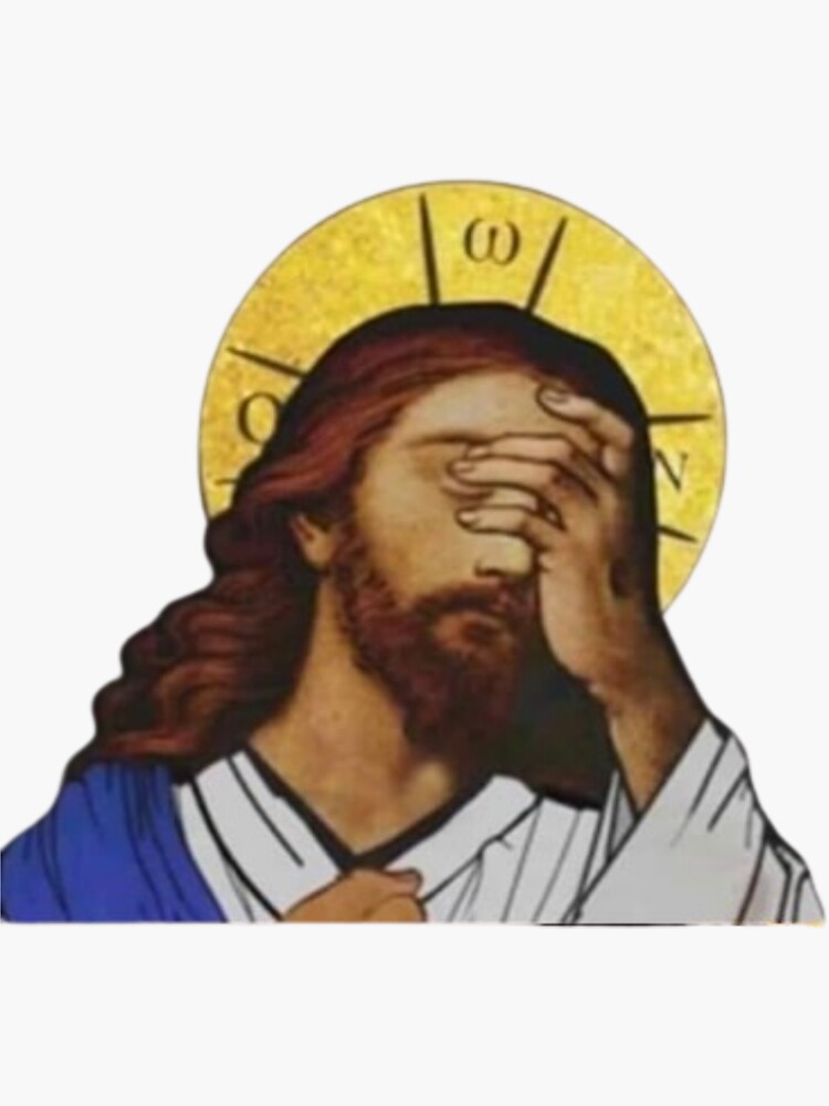 "Disappointed Jesus" Sticker for Sale by ThatReptileGuy | Redbubble