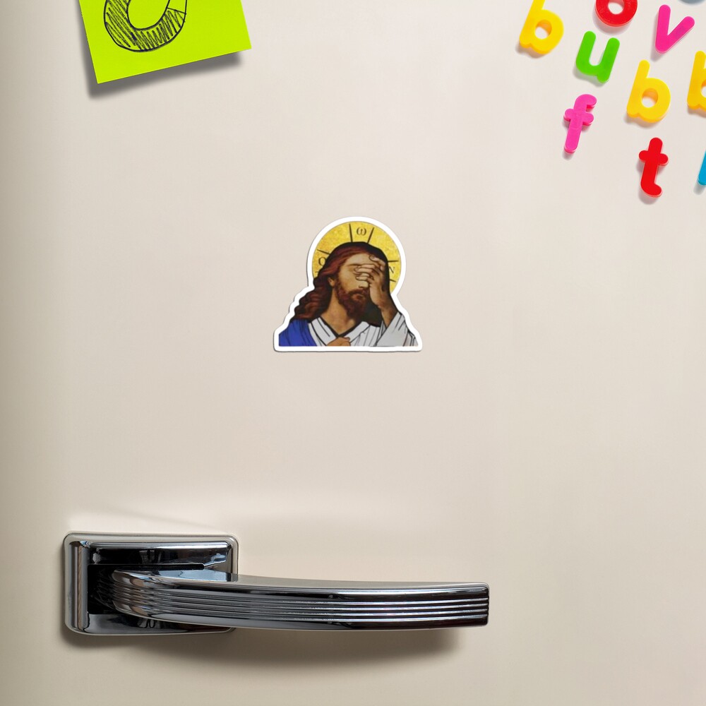 "Disappointed Jesus" Sticker for Sale by ThatReptileGuy | Redbubble