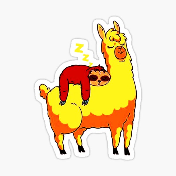 "Sloth riding llama" Sticker by gerridwijaya | Redbubble
