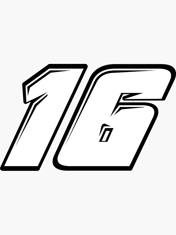 "Racing Number 16" Sticker by MxNumbers | Redbubble