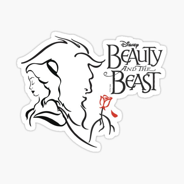 "Beauty and the beast" Sticker for Sale by alenny | Redbubble