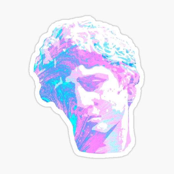"Vaporwave Head (Blue and Pink)" Sticker by widmore | Redbubble