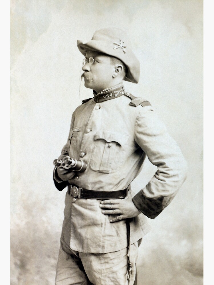 "Colonel Theodore Roosevelt Holding Binoculars - 1898" Art Print for ...