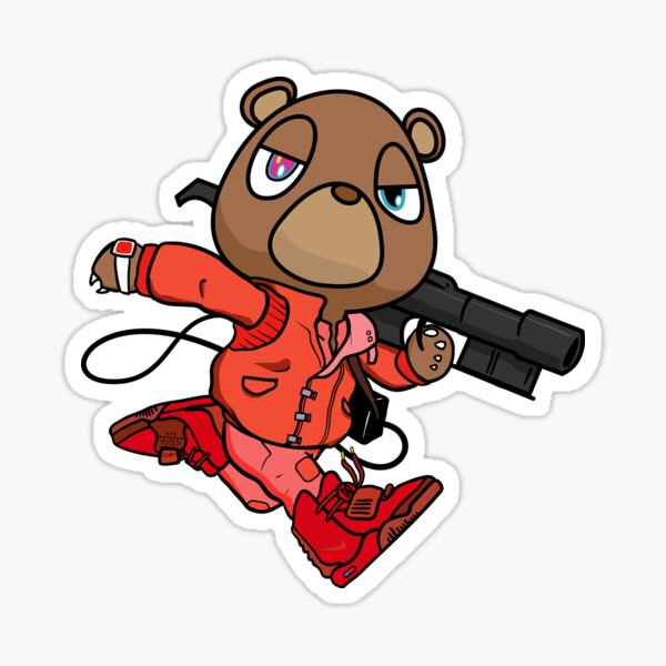 Kanyeda Bear Sticker By Cabelomaluco Redbubble