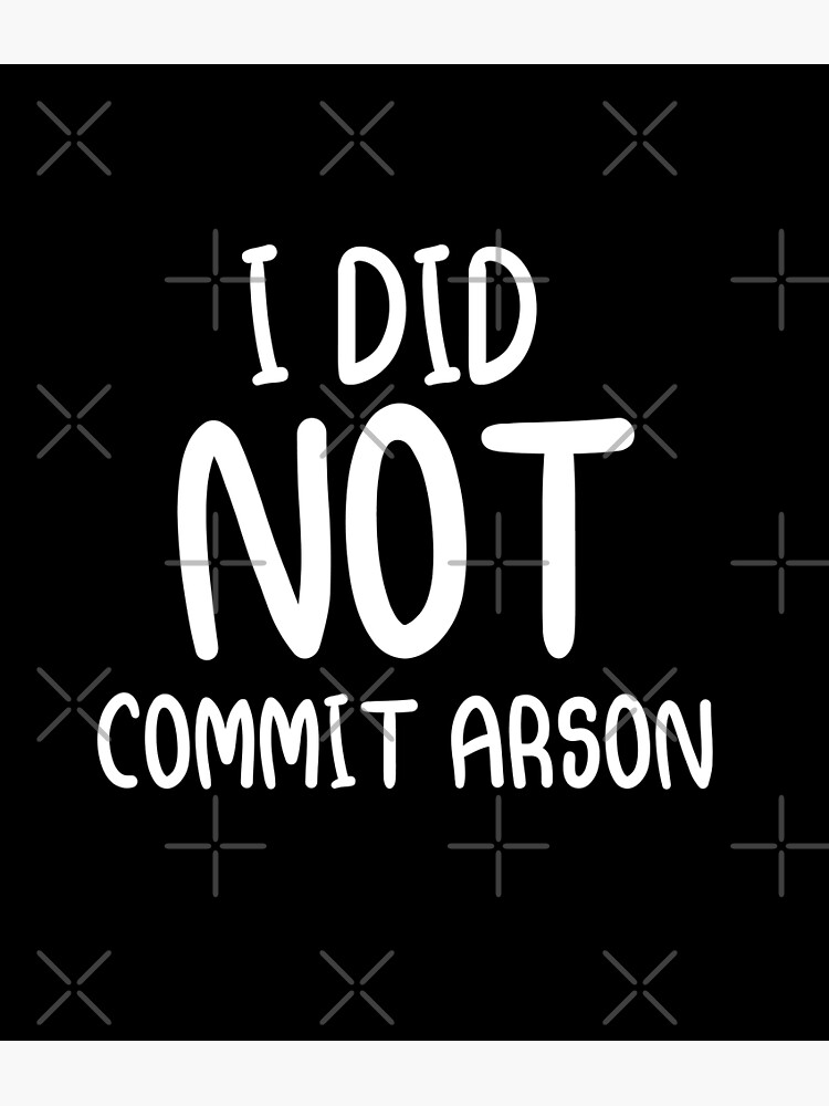 "Meme Fire arson I Did Not Commit Arson for men women" Poster for Sale ...