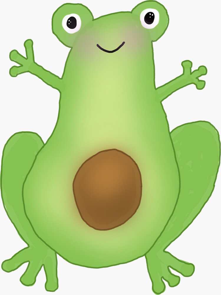 "Cute Avocado Frog" Sticker by creatava | Redbubble