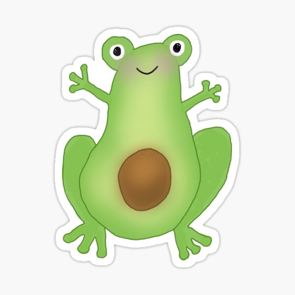 "Cute Avocado Frog" Sticker by creatava | Redbubble