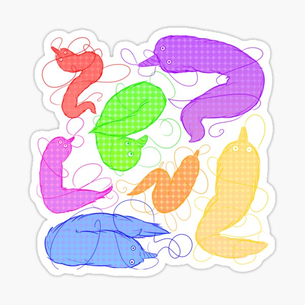 "worm friends!" Sticker for Sale by Grandmas-CH | Redbubble