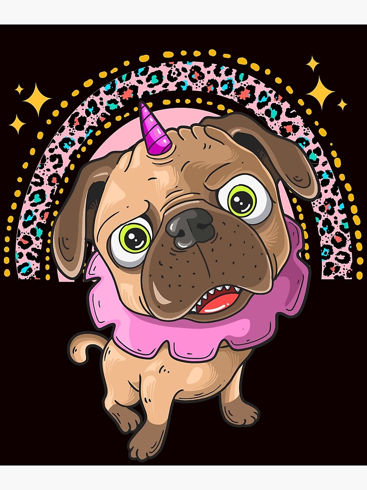 Póster «perro unicornio mágico con arcoiris para niñas, niños y perros ...